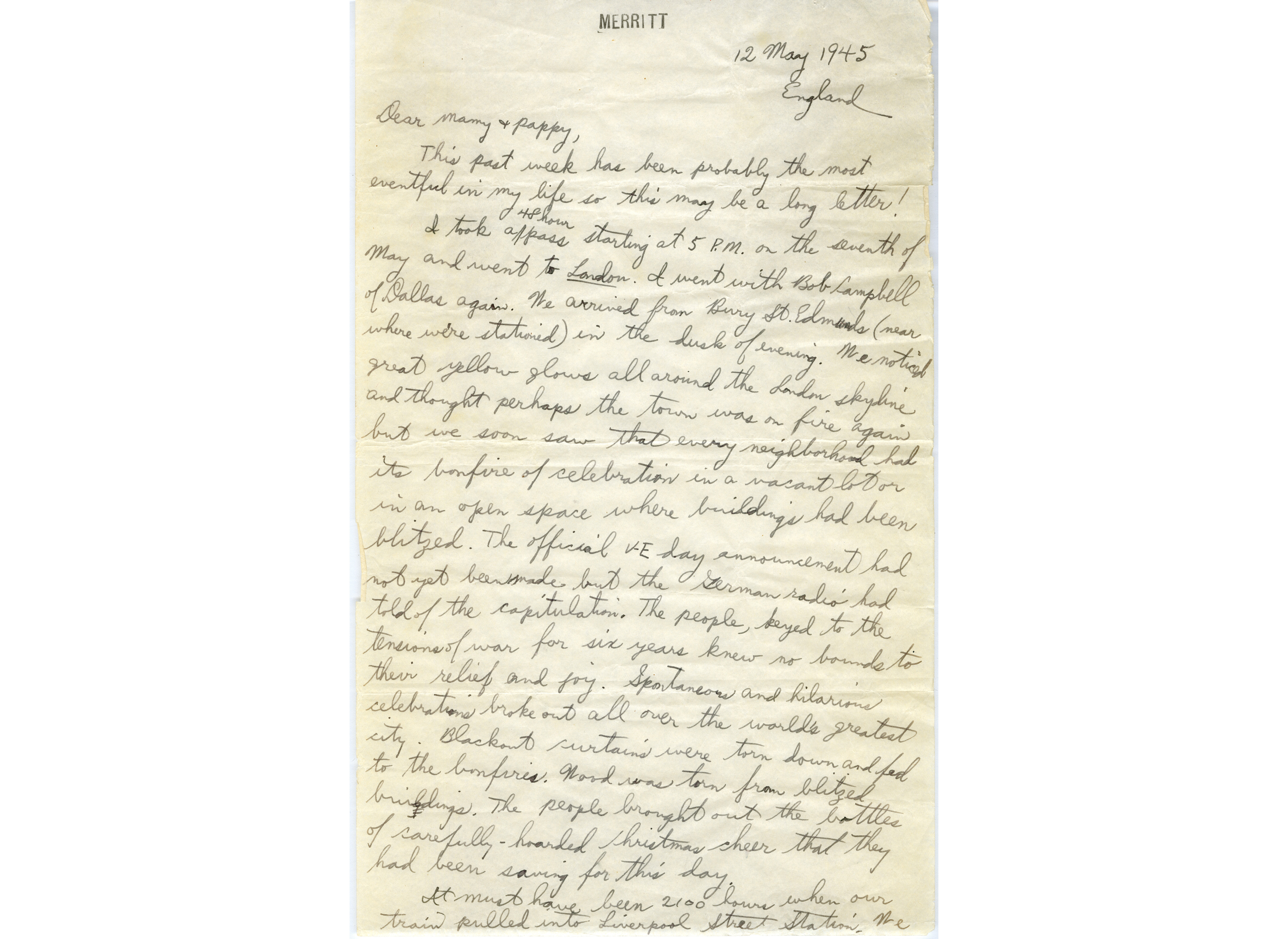 Mail Call: A V-E Day Letter | The National WWII Museum | New Orleans